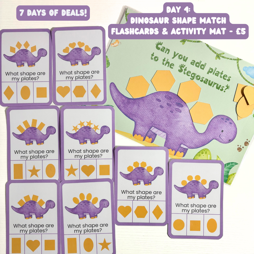 Dinosaur Shape Match Flashcards & Activity Mat – Play Craft Grow