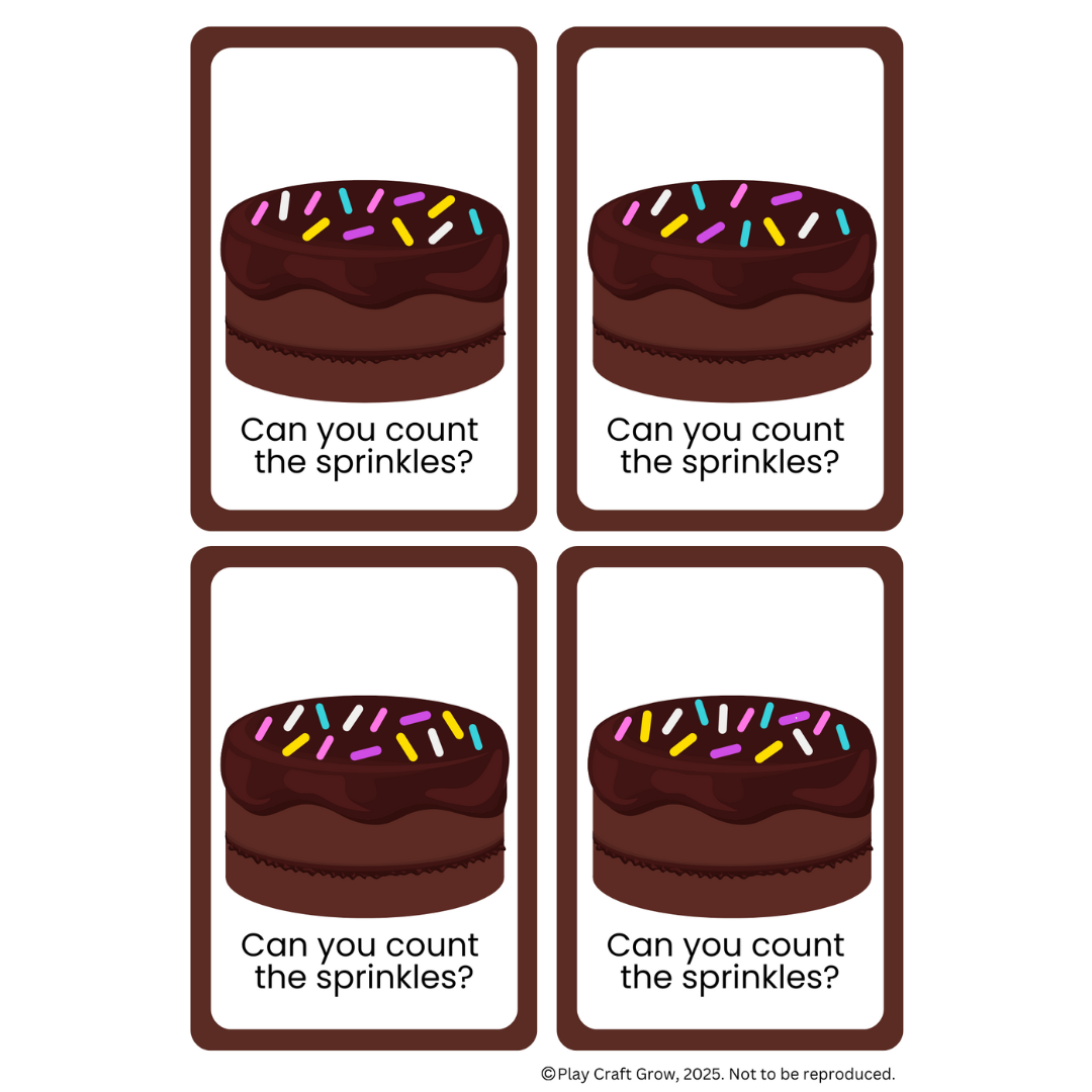 Birthday Cake Counting Flashcards – Play Craft Grow