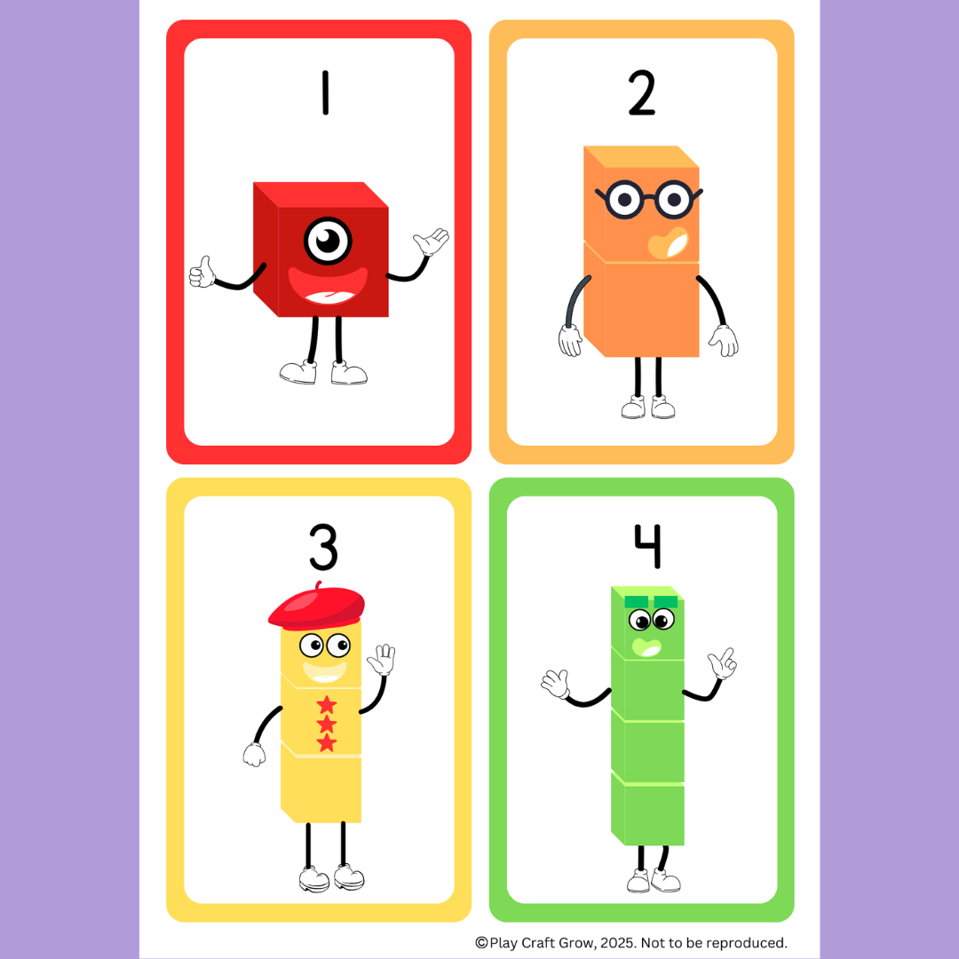 Number Cubes Counting Flashcards – Play Craft Grow