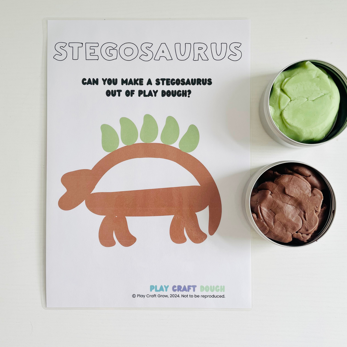 Dinosaur Play Dough Mats – Play Craft Grow